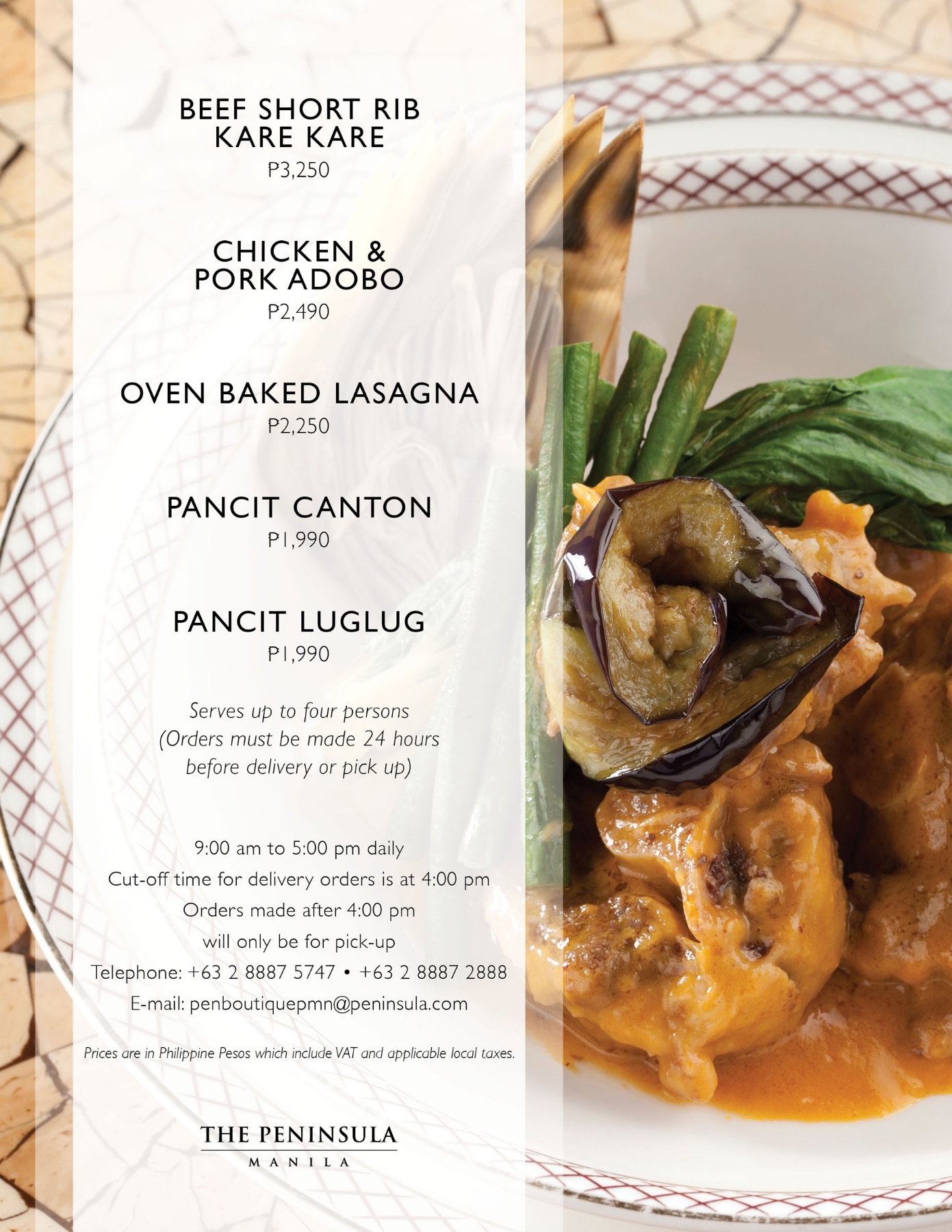 The Peninsula Manila offers Delivery and Take-out – The Hungry Chef